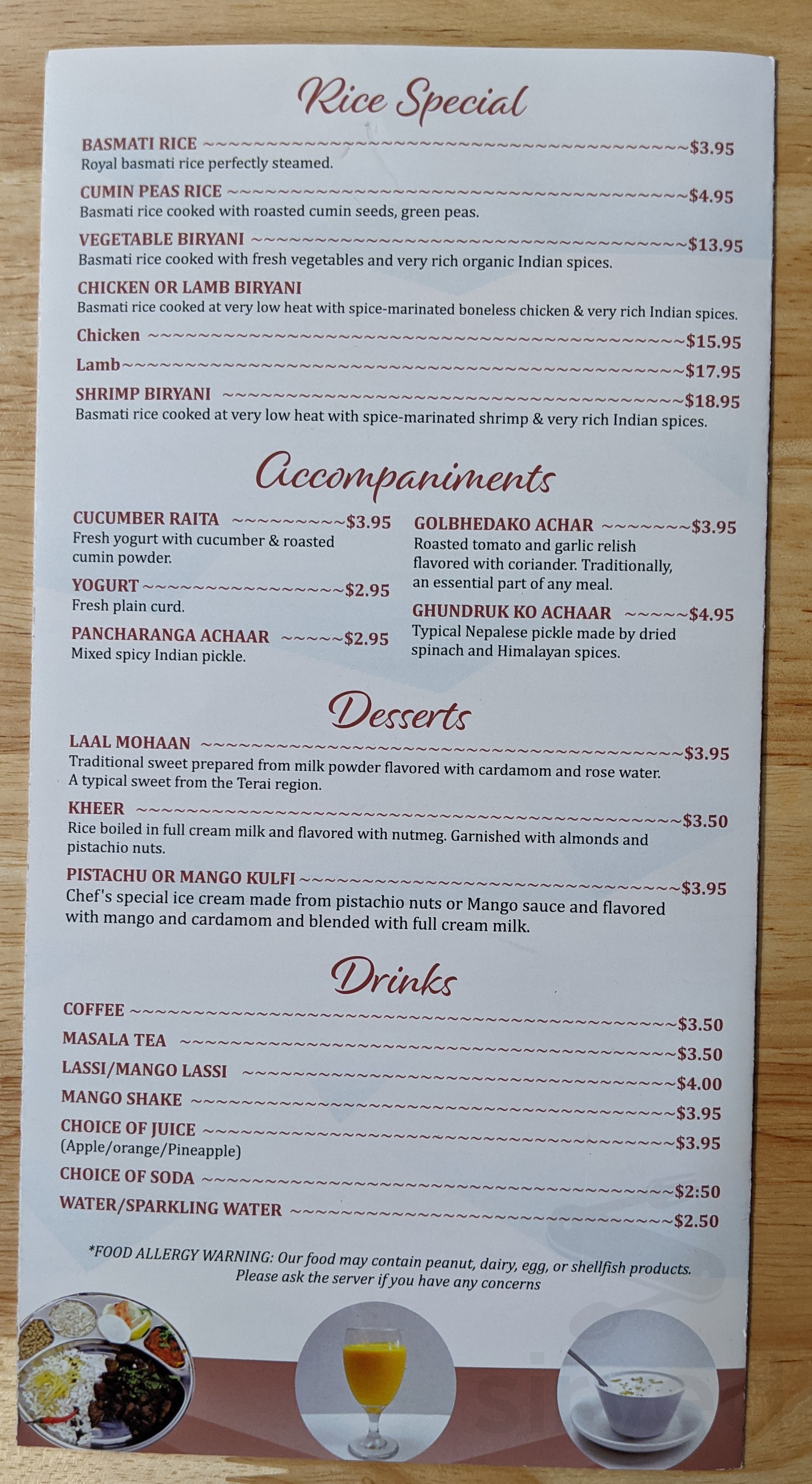 Menu - Chicago IL's Himalayan Sherpa Kitchen | Sirved