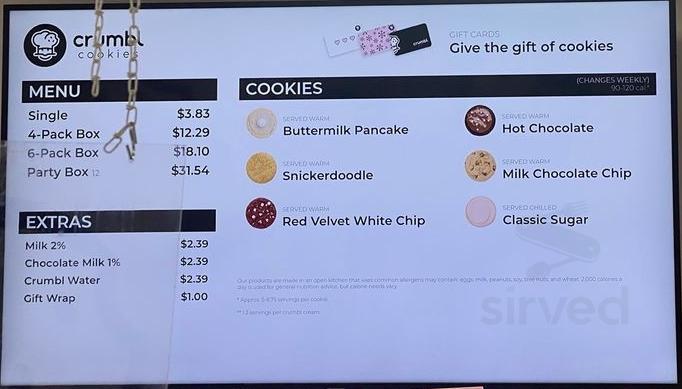 Crumbl Cookies - Marietta menu in Marietta, Georgia, USA