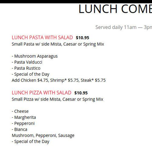 Babbo Italian Eatery menu in Surprise, Arizona, USA