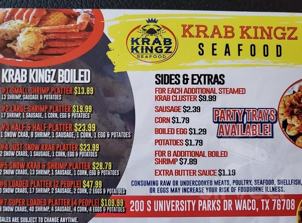 Menu - Waco TX's Krab Kingz Waco2 | Sirved
