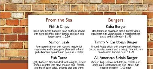 Menu for Brickstone Kitchen in Sutton, MA | Sirved