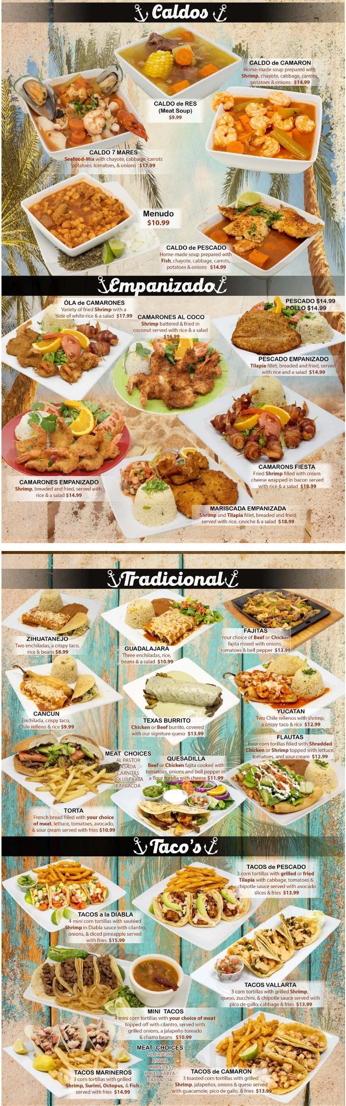 El Malecon menu in Odessa, Texas, USA