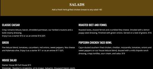Menu for Blk Swan Kitchen Pub Oakville in Oakville, ON | Sirved