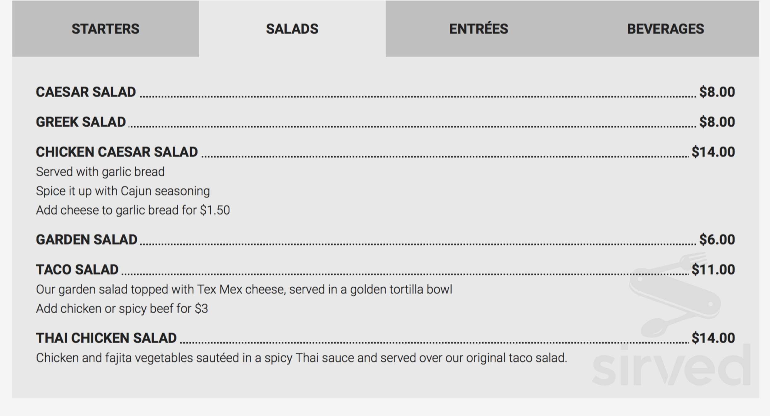 R U Serious Tap & Grill menus in Guelph, Ontario, Canada