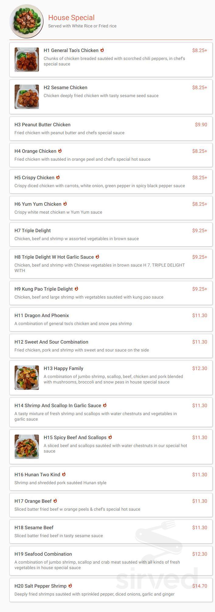 China Song menu in Omaha, Nebraska, USA