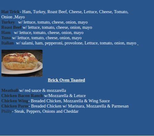 Blue Ribbon Diner menu in Montour Falls, New York, USA