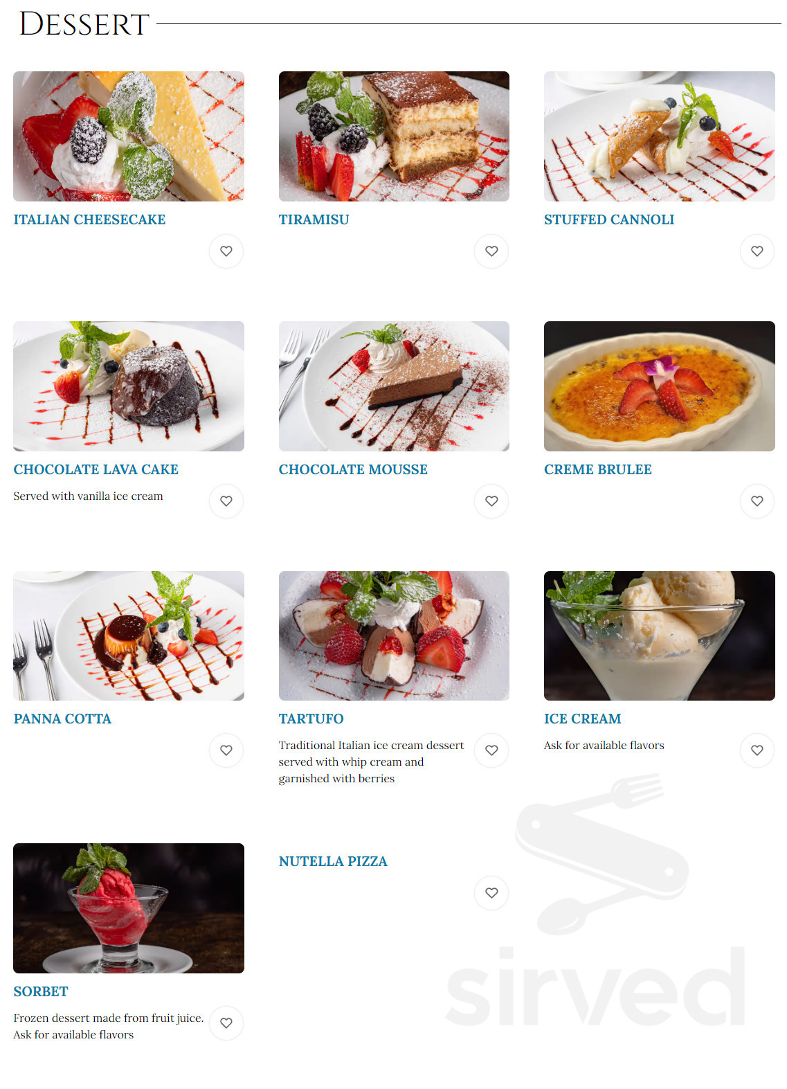 Chazz Palminteri Italian Restaurant White Plains menu in White Plains ...