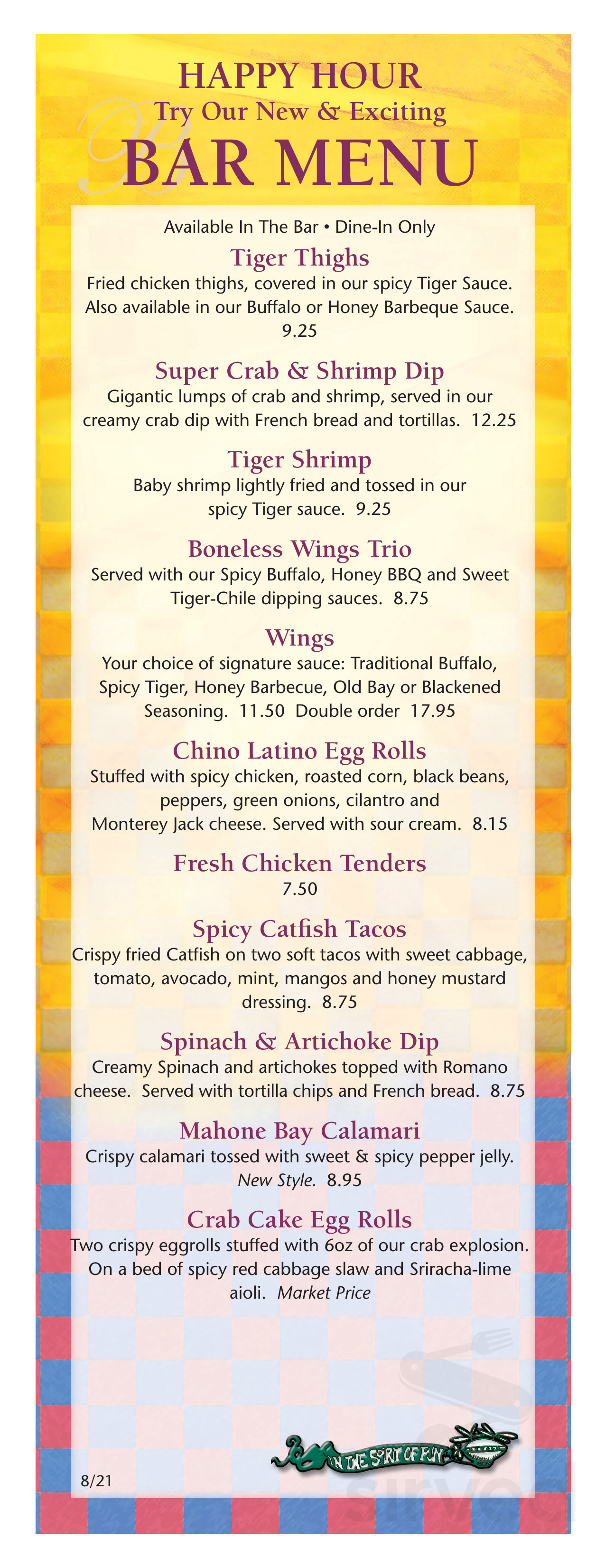 Jasper's Restaurant menu in Largo, Maryland, USA