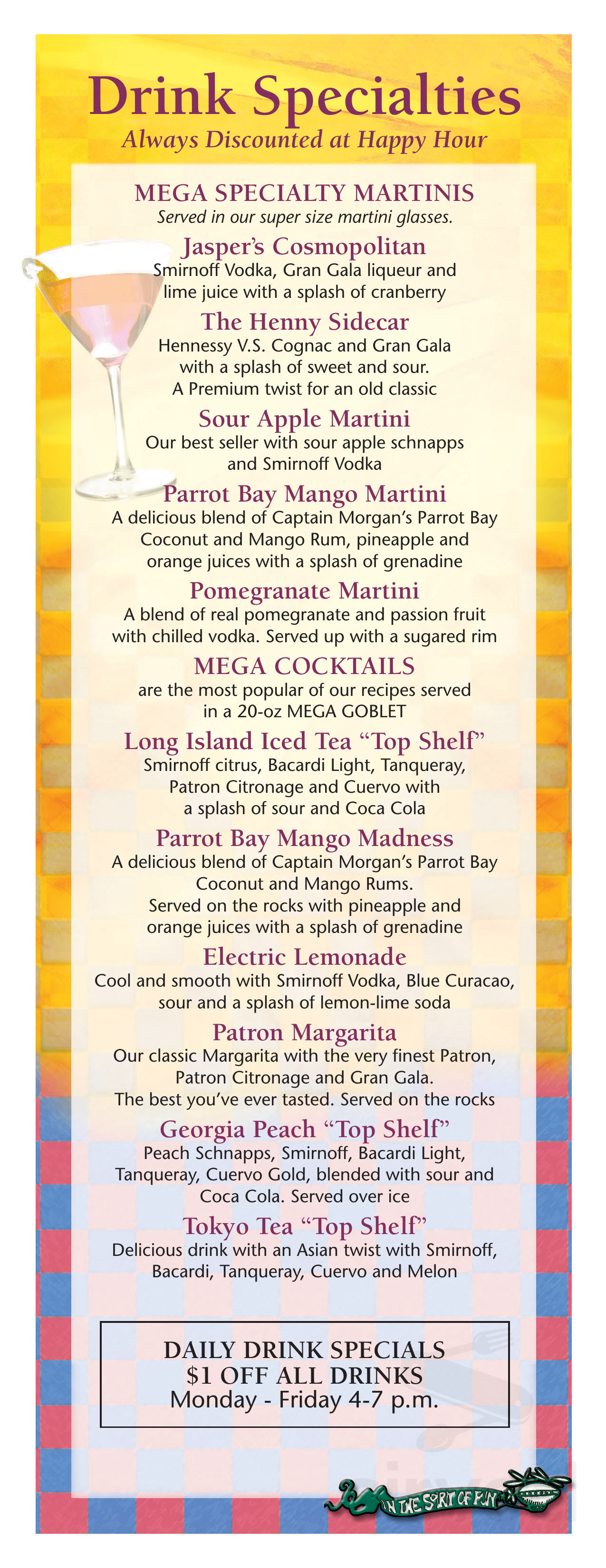 Jasper's Restaurant menu in Largo, Maryland, USA