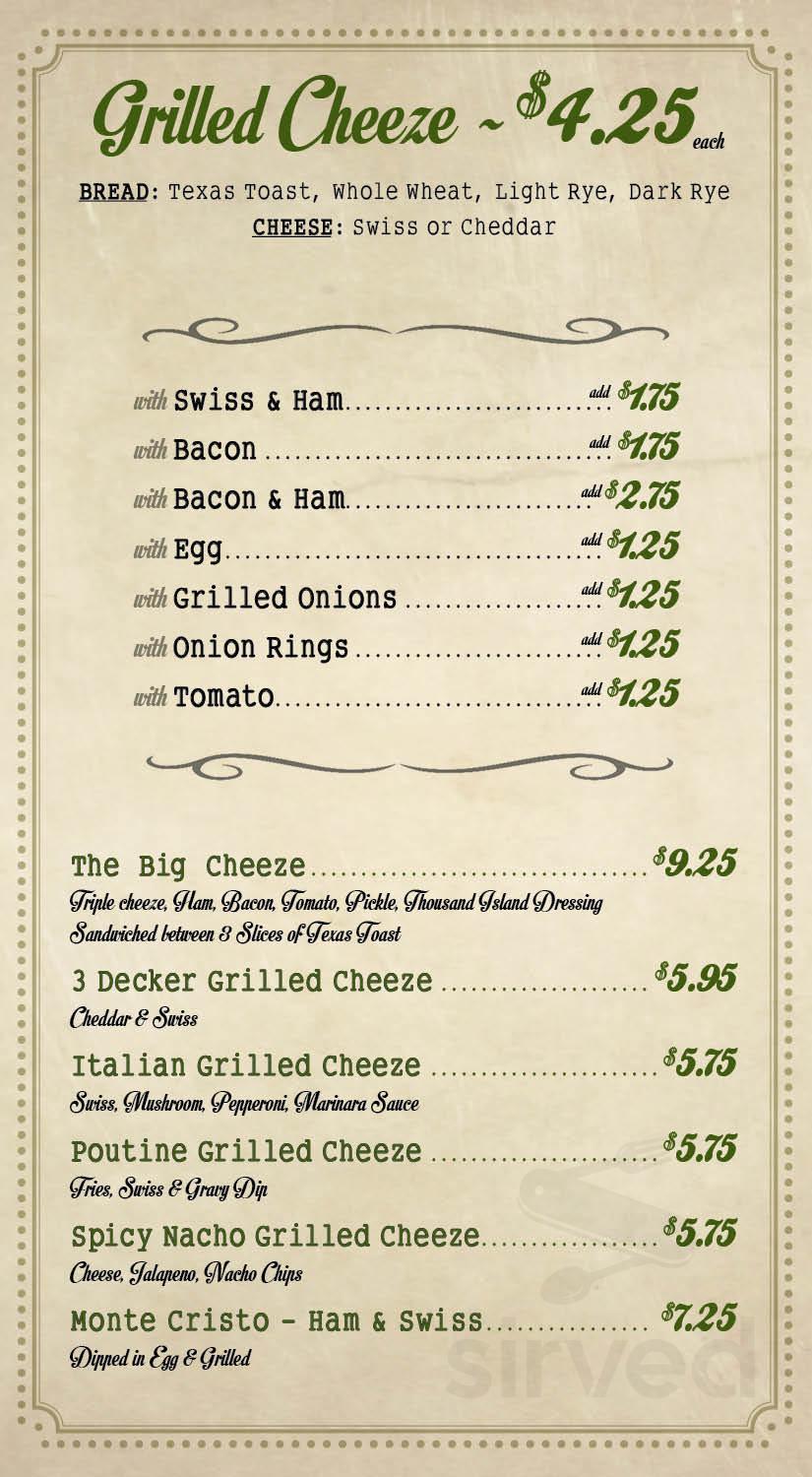 Kurley's AC menus in Windsor, Ontario, Canada