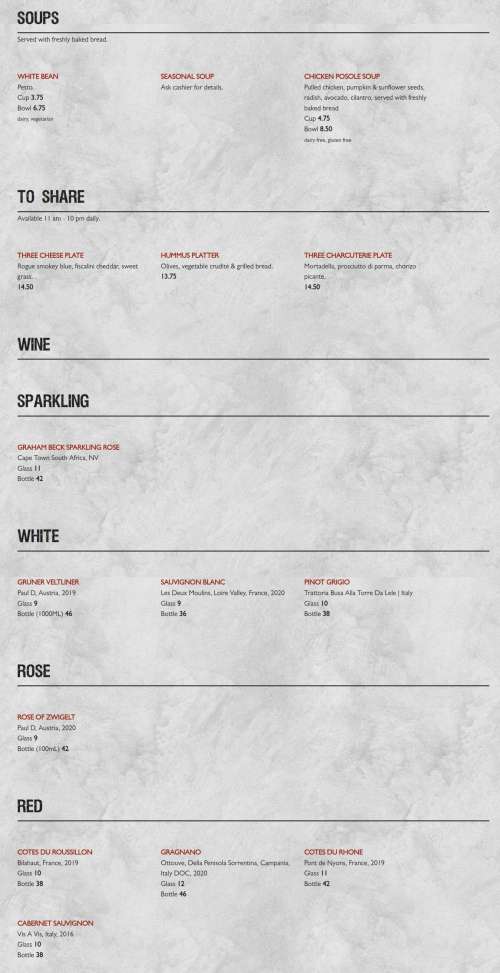 Northside Social Coffee & Wine menu in Arlington, Virginia, USA