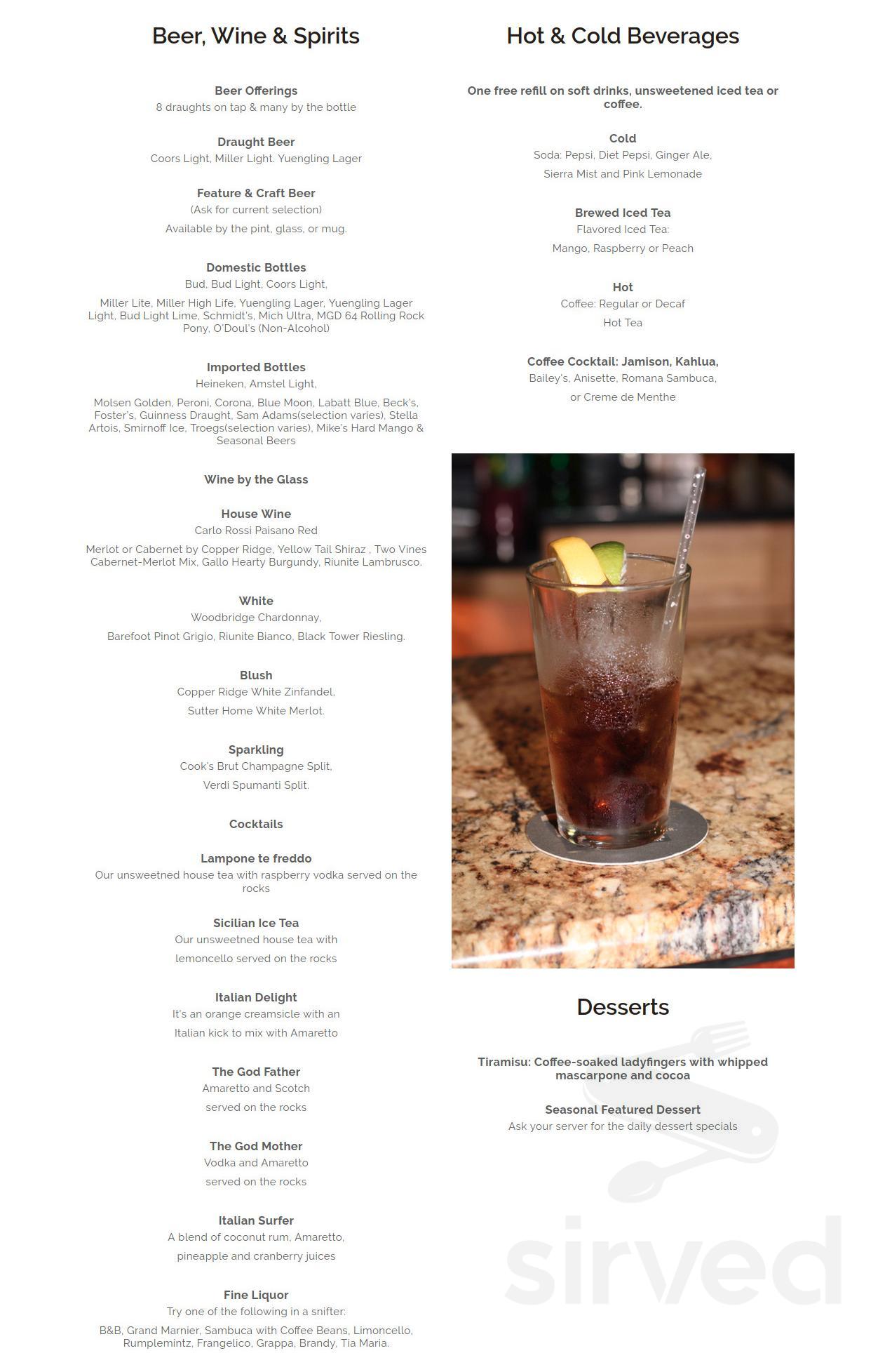 Hershey Italian Lodge menu in Hershey, Pennsylvania, USA