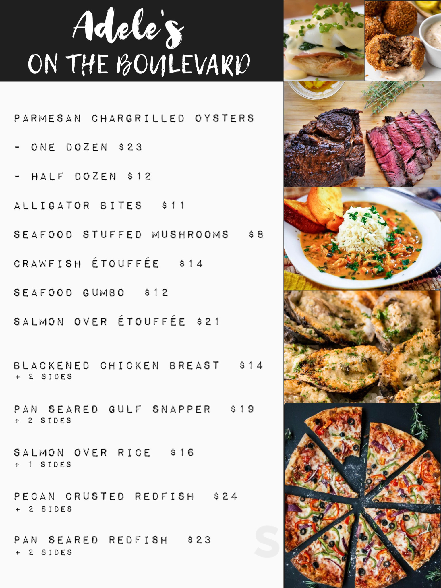 Adele's on the Boulevard menu in Brookhaven, Mississippi, USA