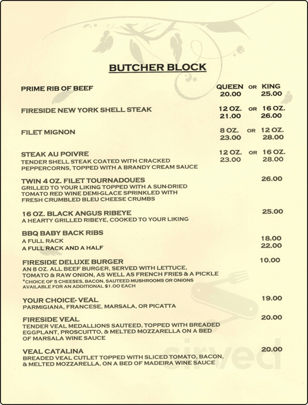 Fireside Steak Pub menus in Stony Point, New York, United States