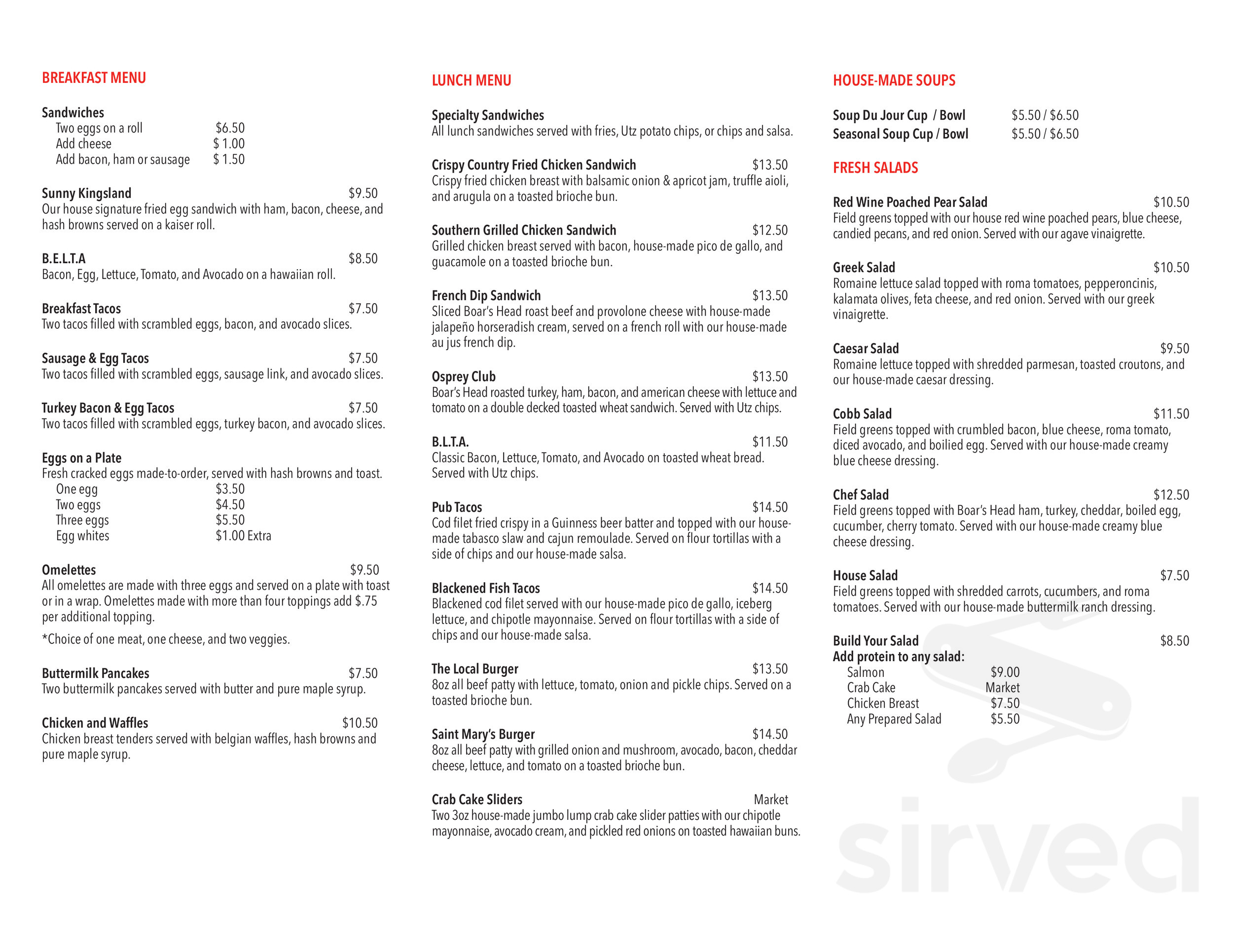 Moochie's Soup & Sandwich Shop menu in Kingsland, Georgia, USA