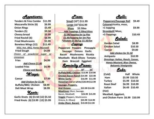 Jim Jam's Pizza & More menu in East Worcester, New York, USA