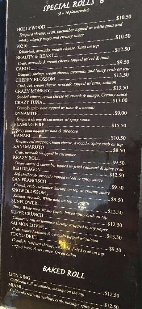Naru Sushi & Grill menu in Cabot, Arkansas, USA