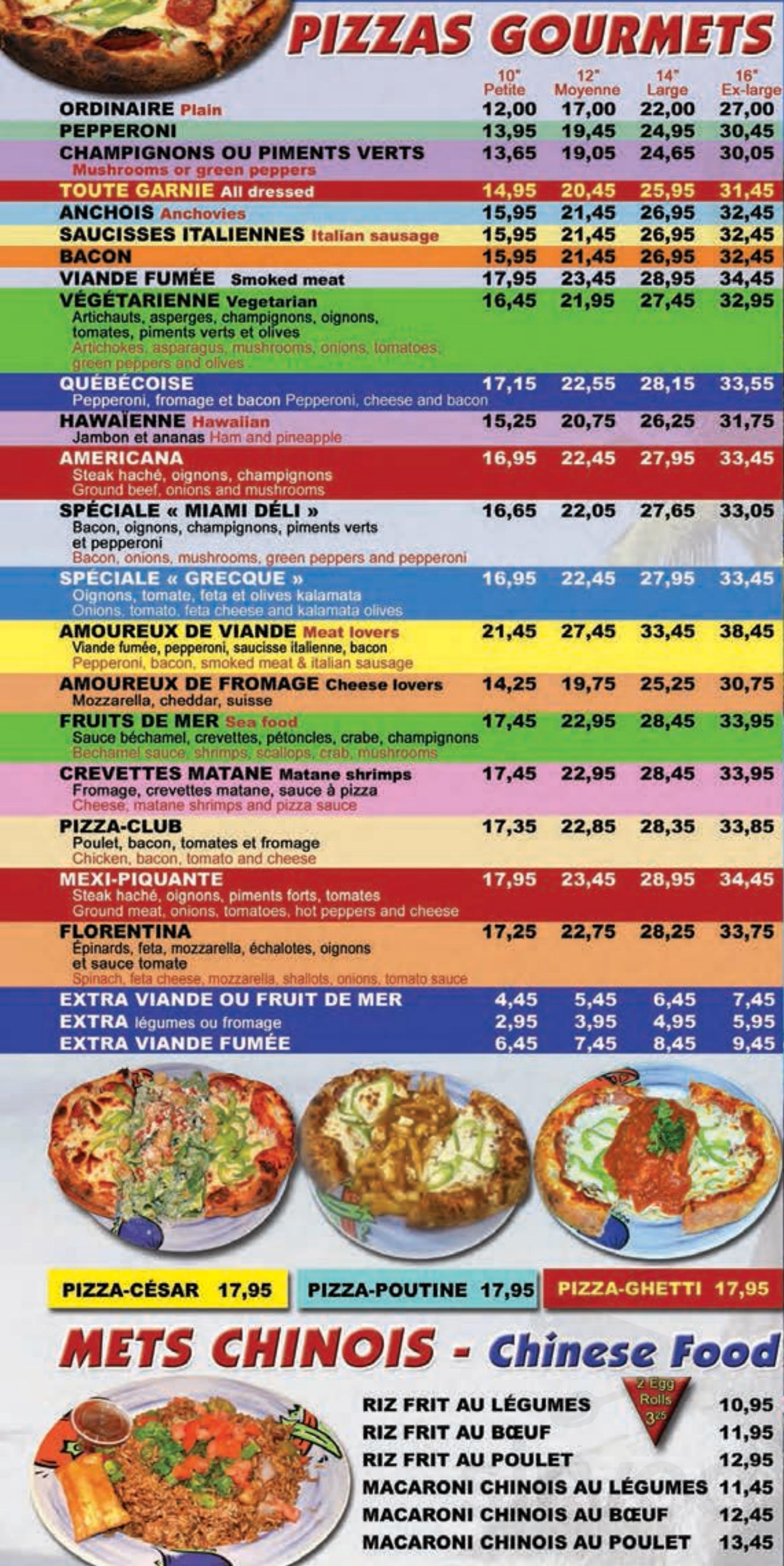 Restaurant Miami Déli menu in Montreal, Quebec H1W 1B5, Canada