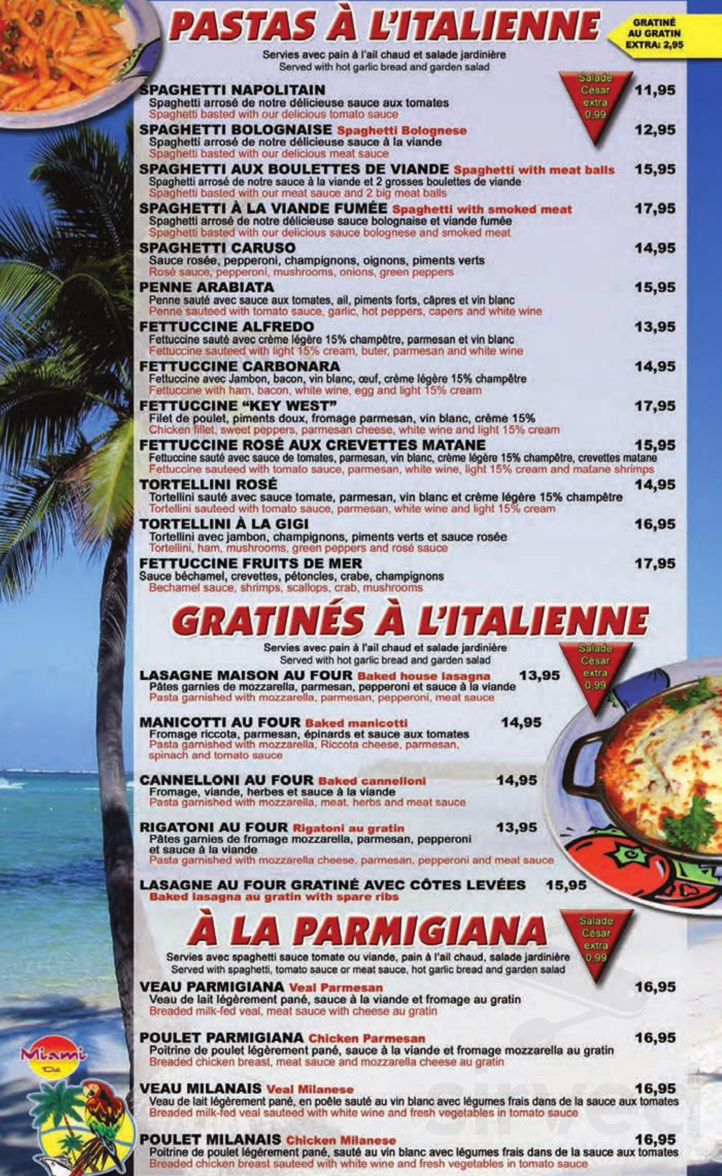 Restaurant Miami Déli menu in Montreal, Quebec H1W 1B5, Canada