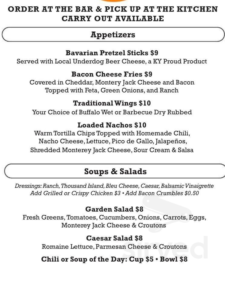 Slainte Public House menus in Georgetown, Kentucky, United States