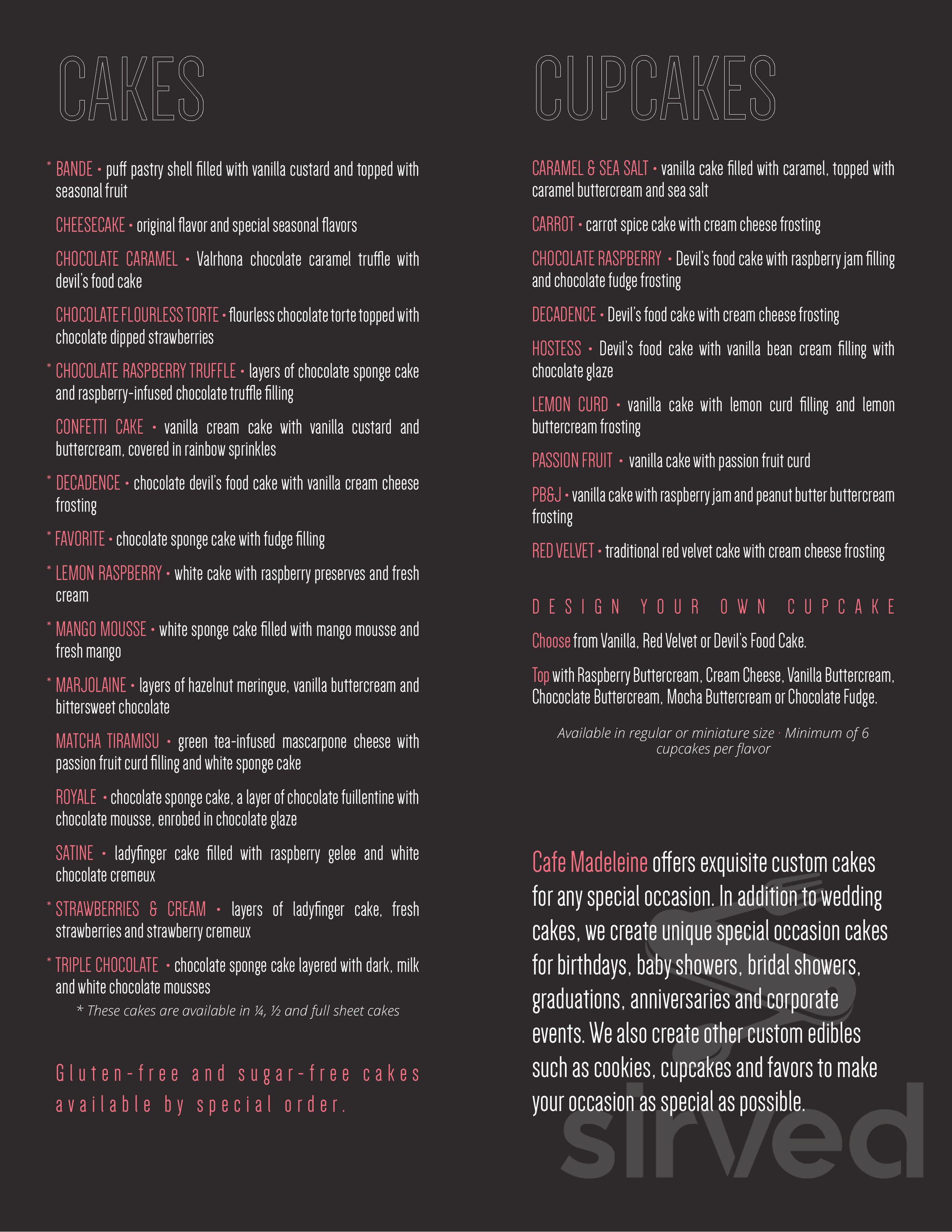 Cafe Madeleine menus in San Francisco, California, United States
