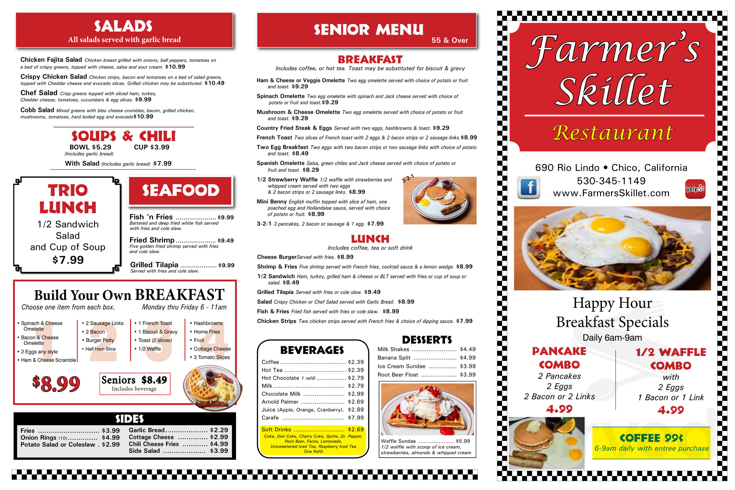Farmer's Skillet menu in Chico, California, USA