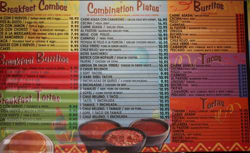 Tacos Ensenada menu in Lake Forest, California, USA