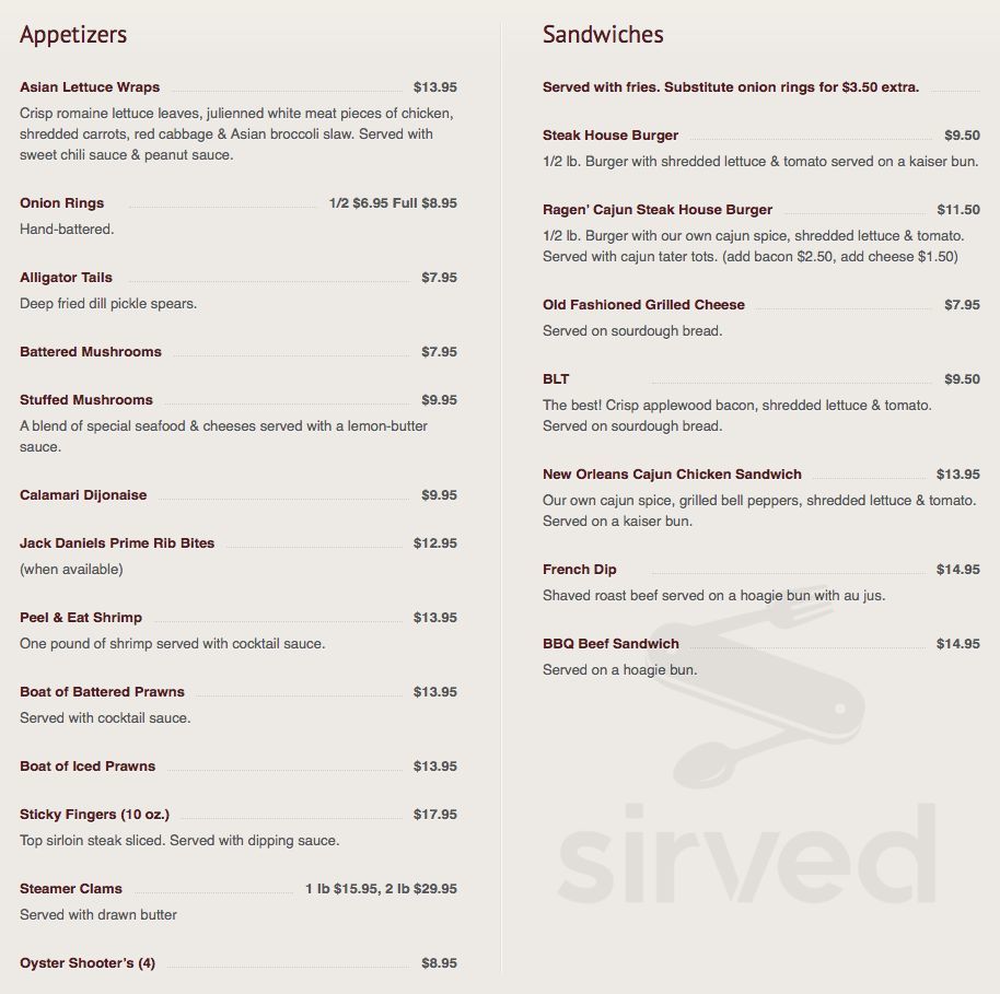 Hi-Way House menu in The Dalles, Oregon, USA