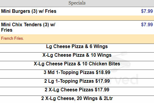 Amore Pizza menus in Newark, Delaware, United States