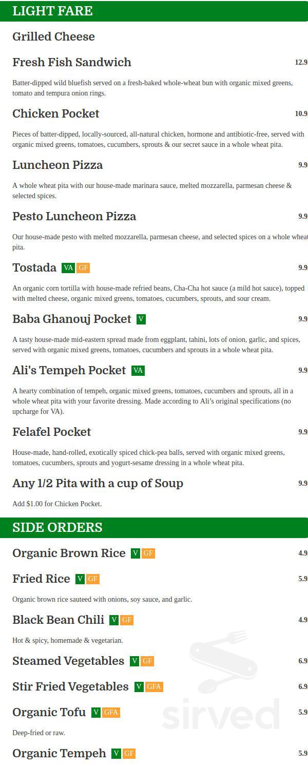 Whole in the Wall menu in Binghamton, New York, USA