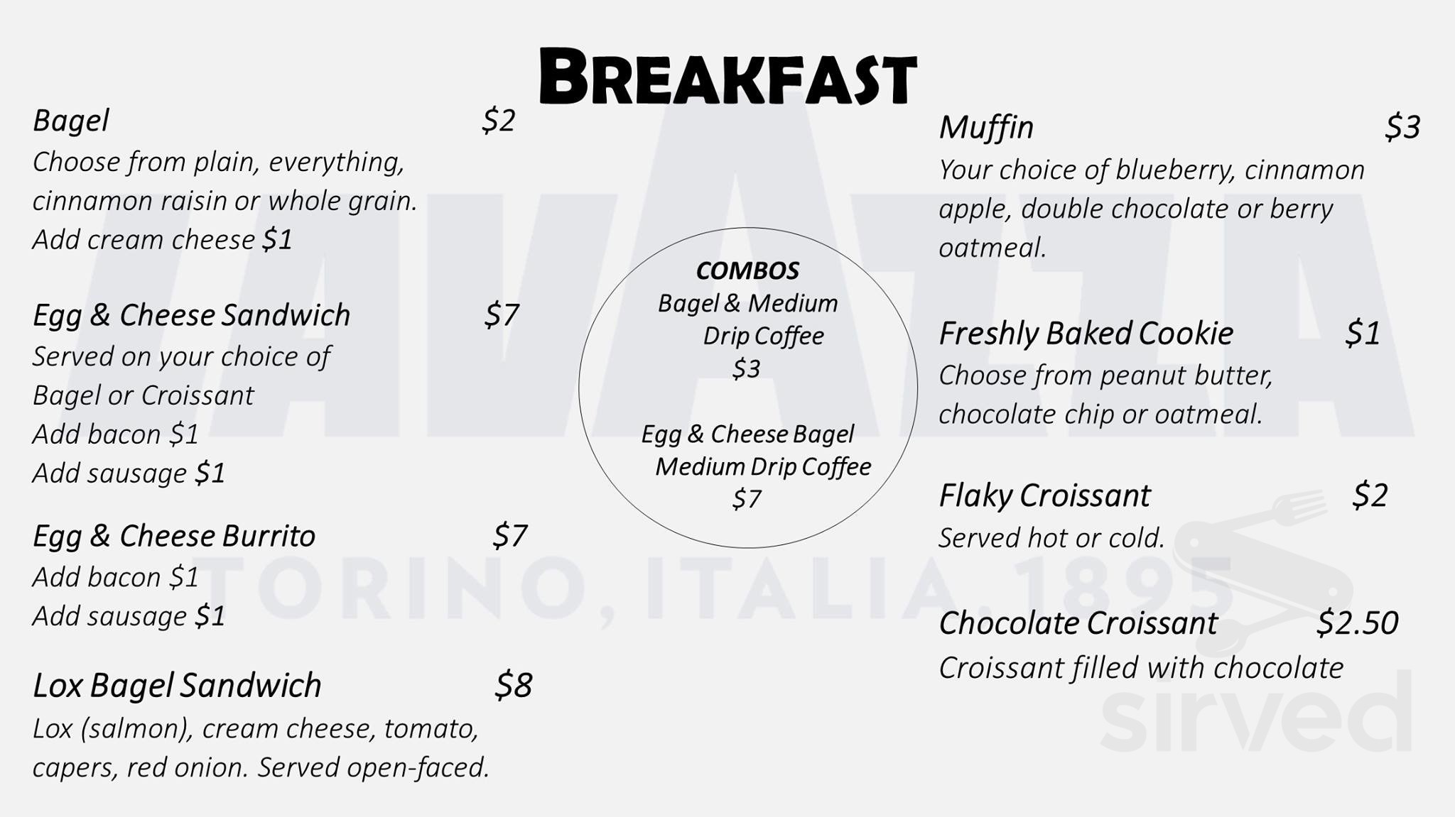 Kraft Cafe menu in Naples, Florida, USA