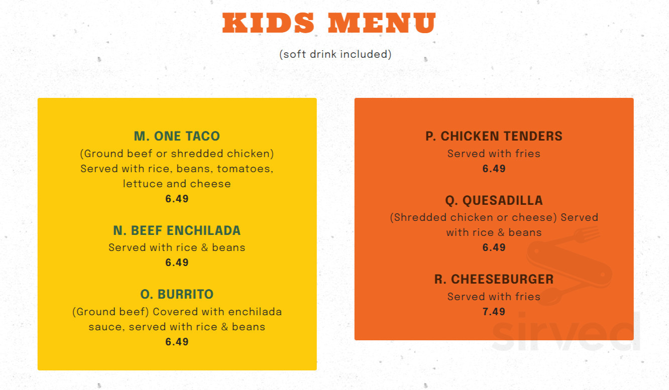 El Paso Mexican Grill - Kenner menus in Kenner, Louisiana, United States
