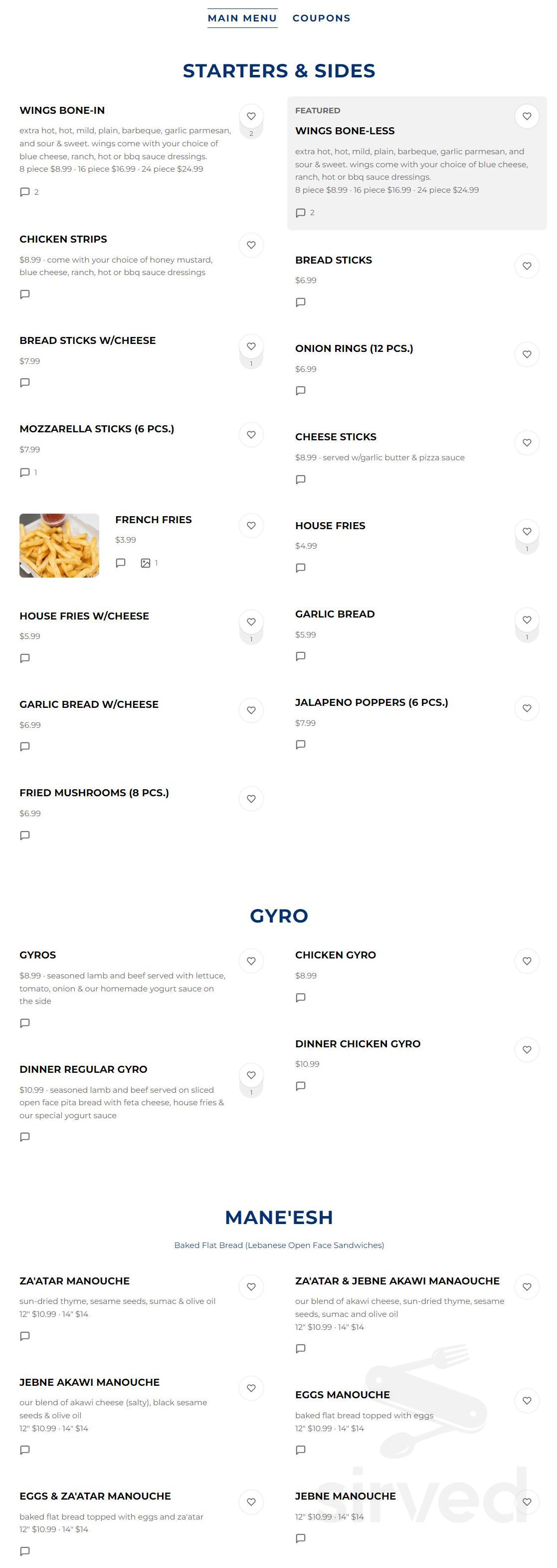 Menu - Fairfax VA's New York Pizza Factory | Sirved