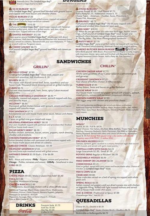Muddy's menu in Wooster, Ohio, USA