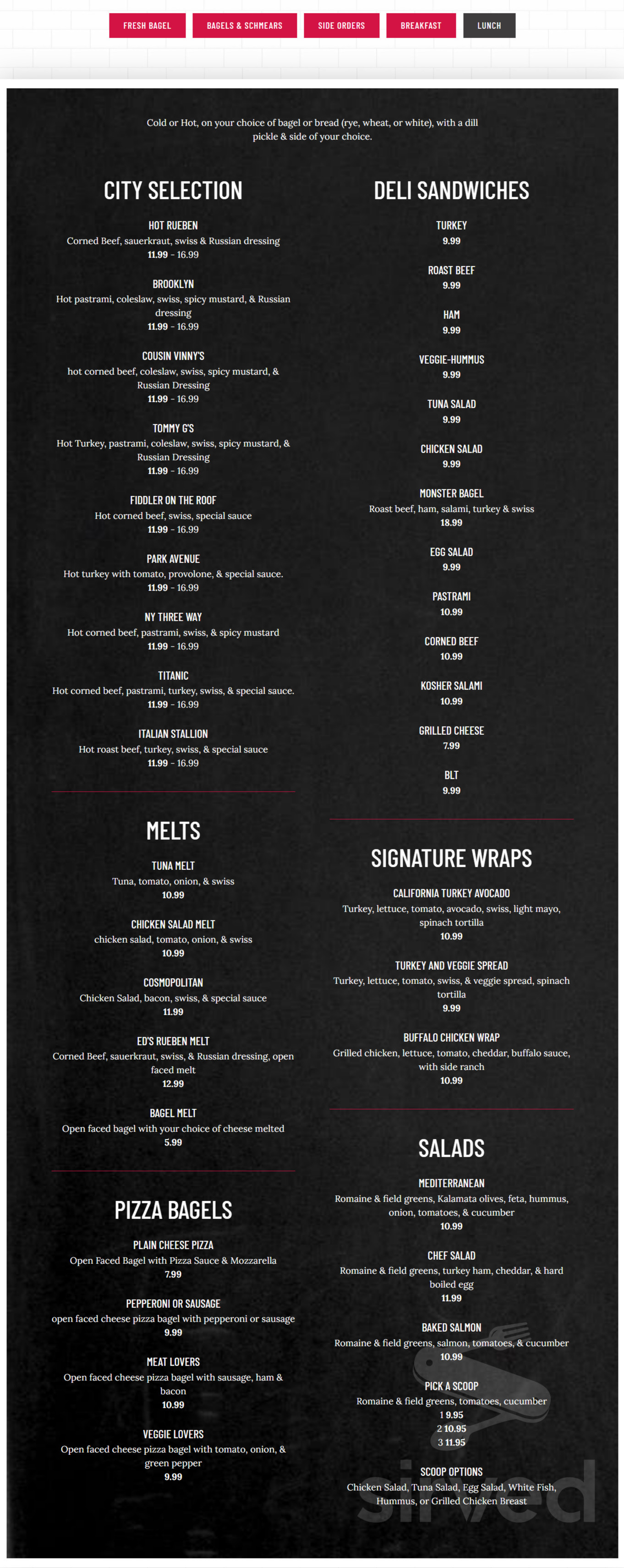 Menu - Alpharetta GA's Brooklyn Bagel Bakery & Deli | Sirved