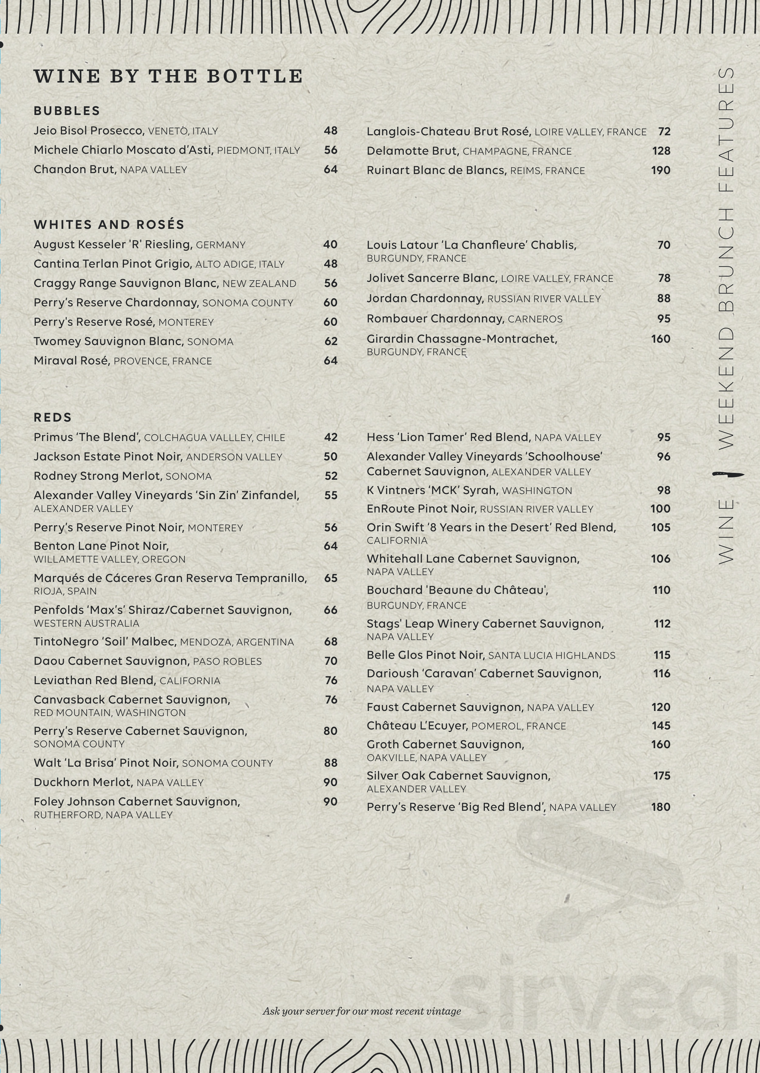 CARVE American Grille menu in Austin, Texas, USA