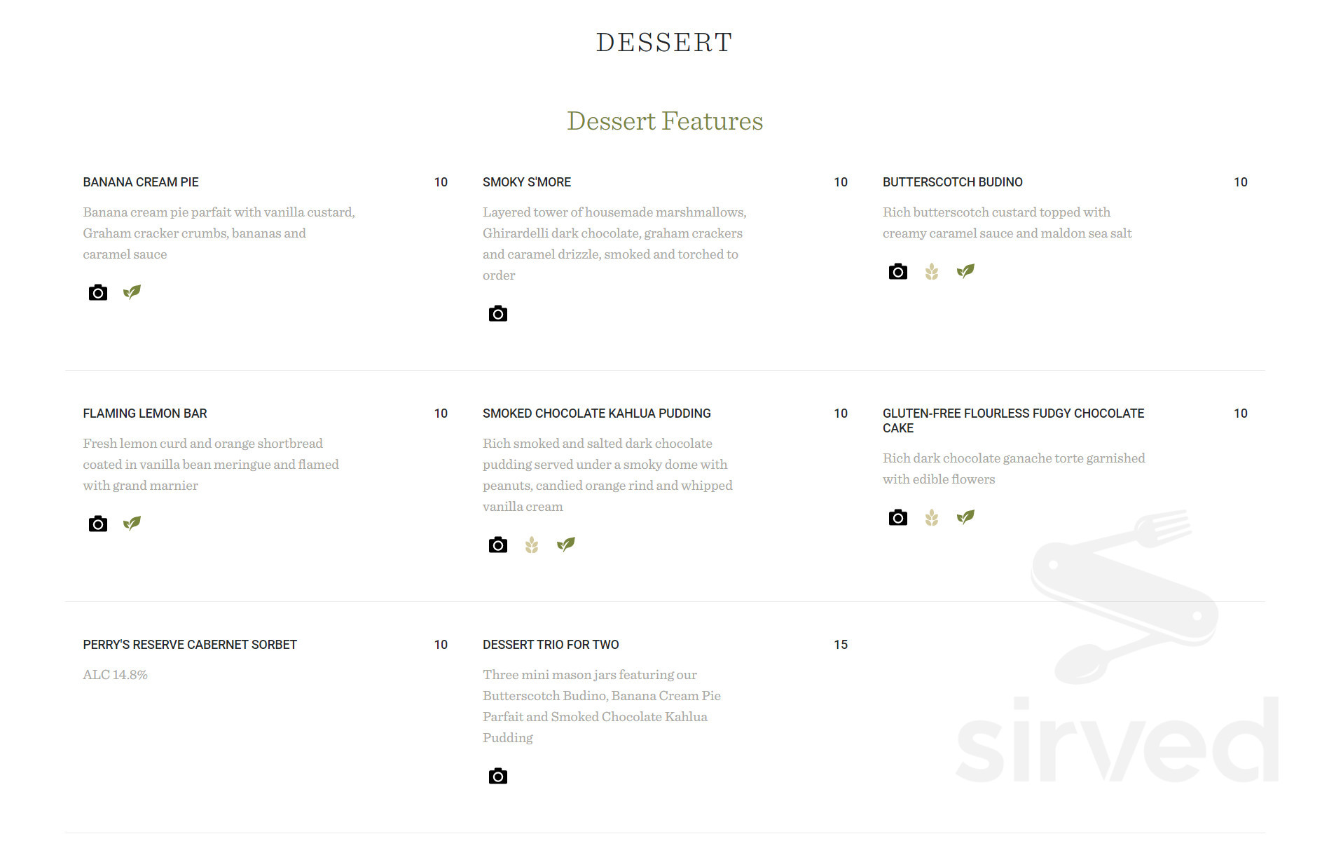 CARVE American Grille menu in Austin, Texas, USA