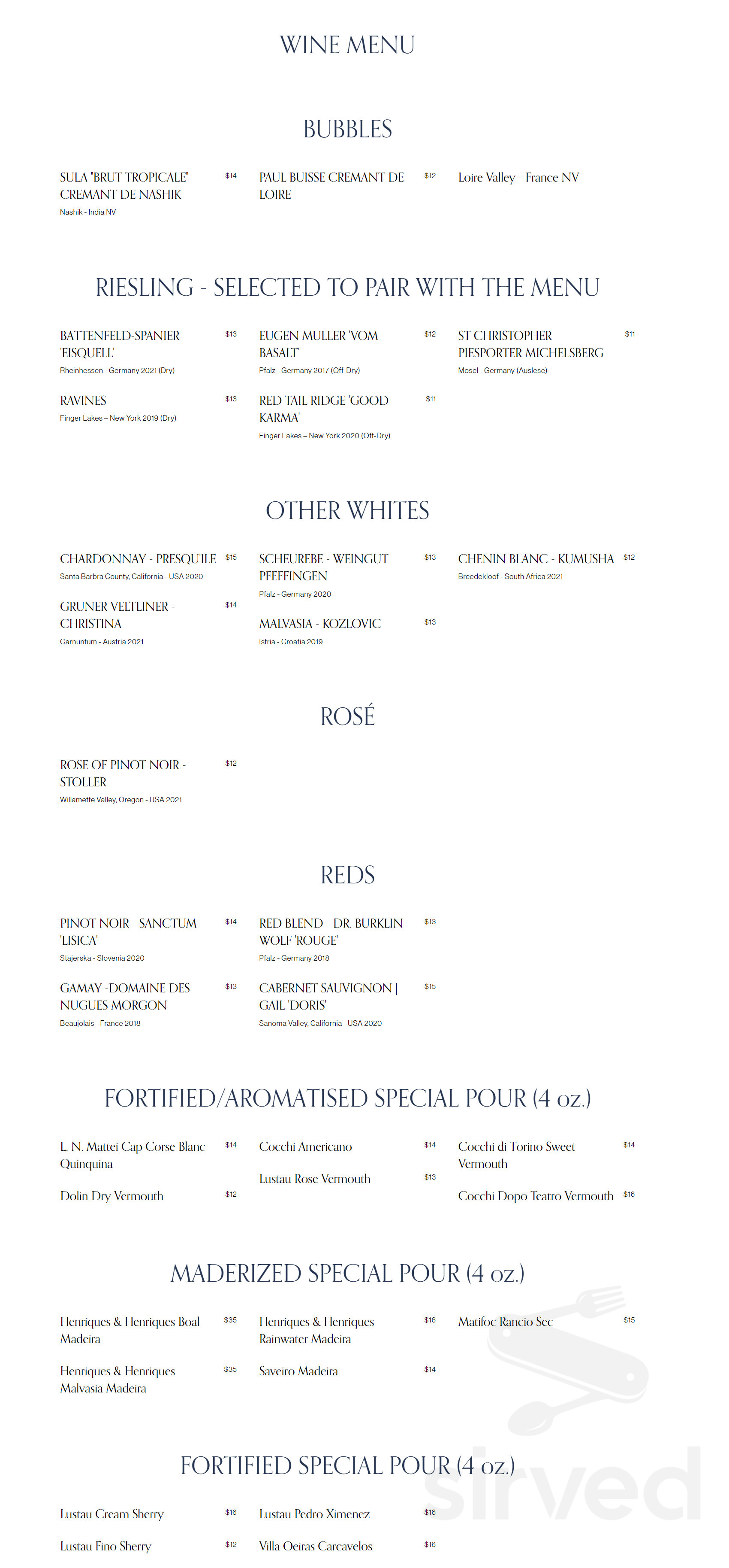 Menu for Khâluna in Minneapolis, MN | Sirved