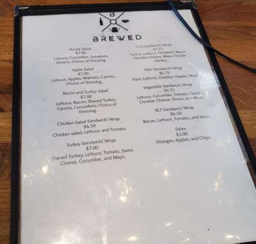 Brewed menu in Lexington, Kentucky, USA