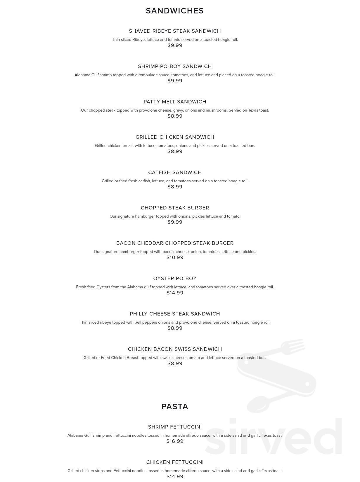 The Choppin Block Restaurant & Bar menus in Springville, Alabama ...