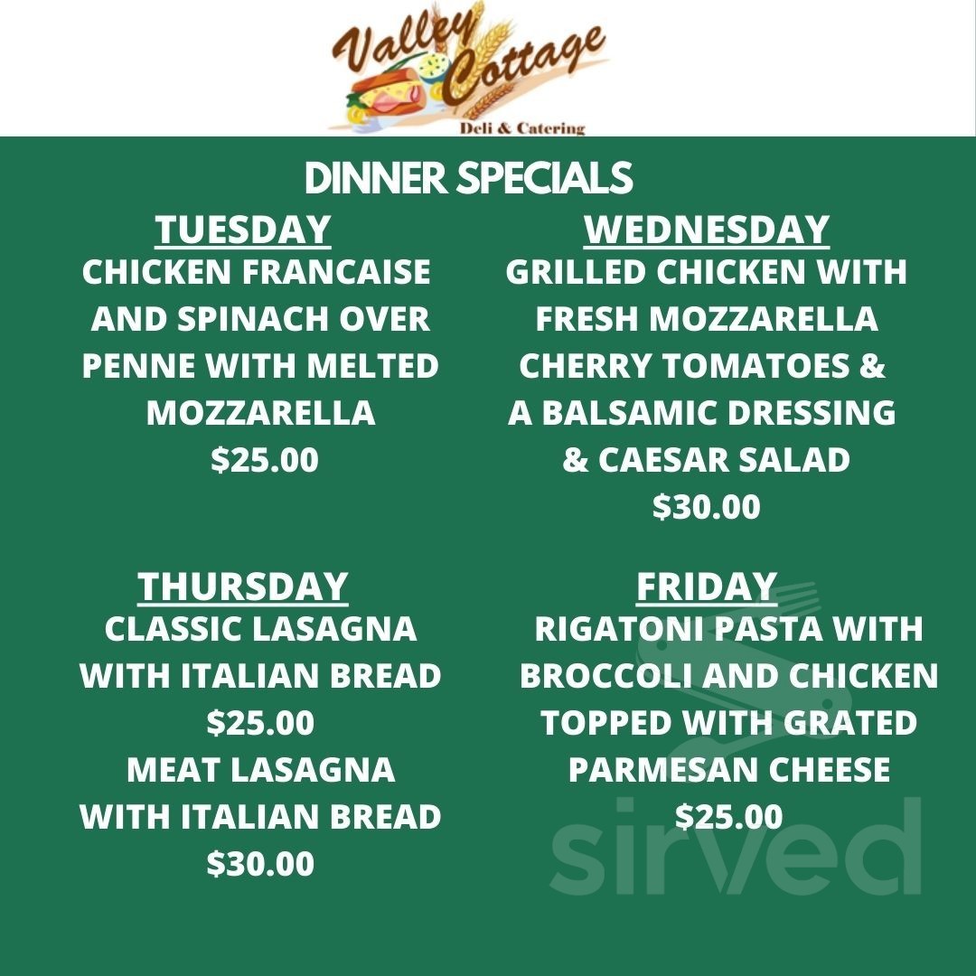 Valley Cottage Deli & Catering menu in Valley Cottage, New York, USA