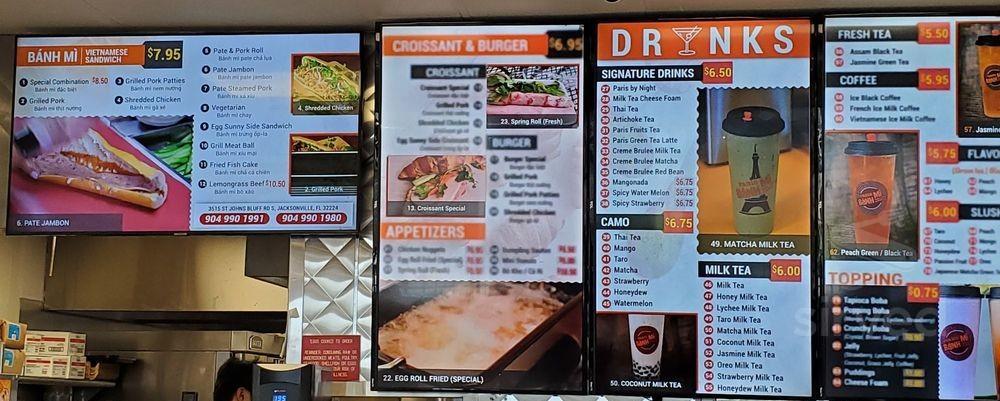 Paris Bánh Mì Cafe Bakery menu in Jacksonville, Florida, USA