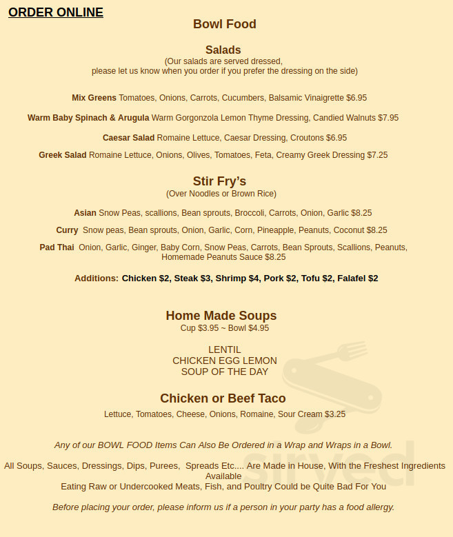 Wrapture menus in Beverly, Massachusetts, United States