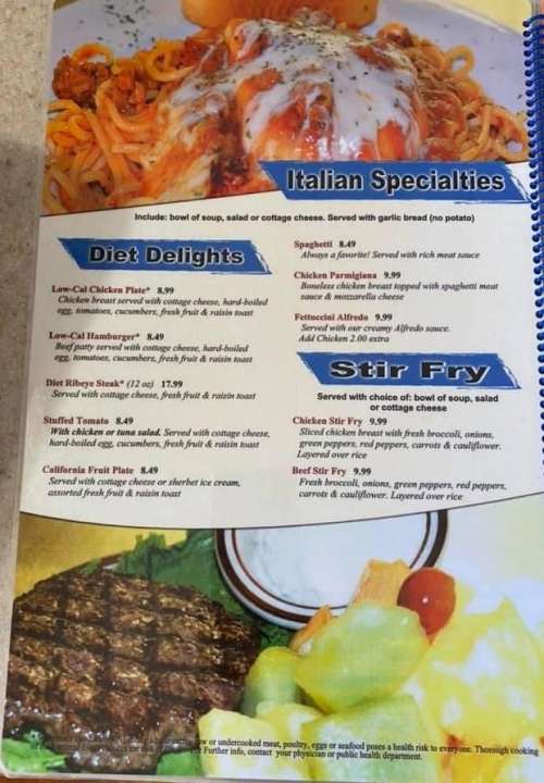 Blue Willow Cafe menu in Wausau, Wisconsin, USA