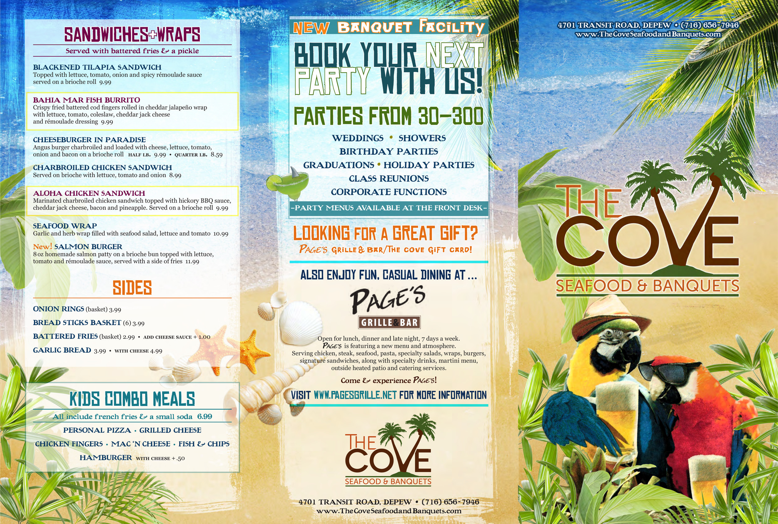 The Cove - Seafood & Banquets menus in Depew, New York, United States