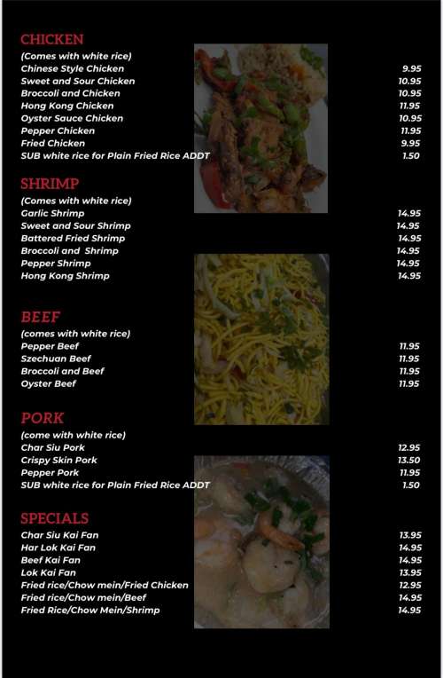 True Flavors menu in Queens, New York, USA