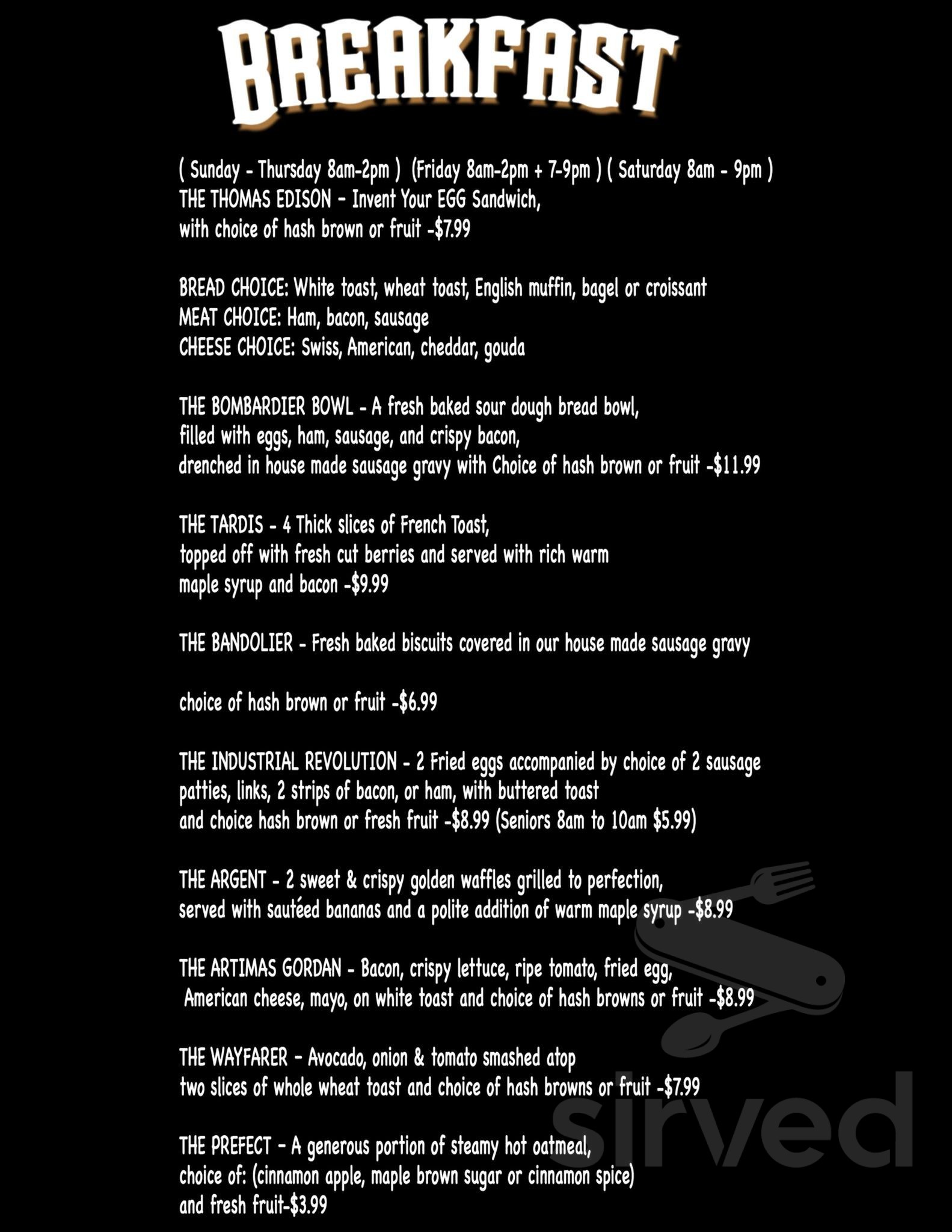 Menu for Steamworks Coffeebar and Eatery in Port St. Lucie, FL | Sirved