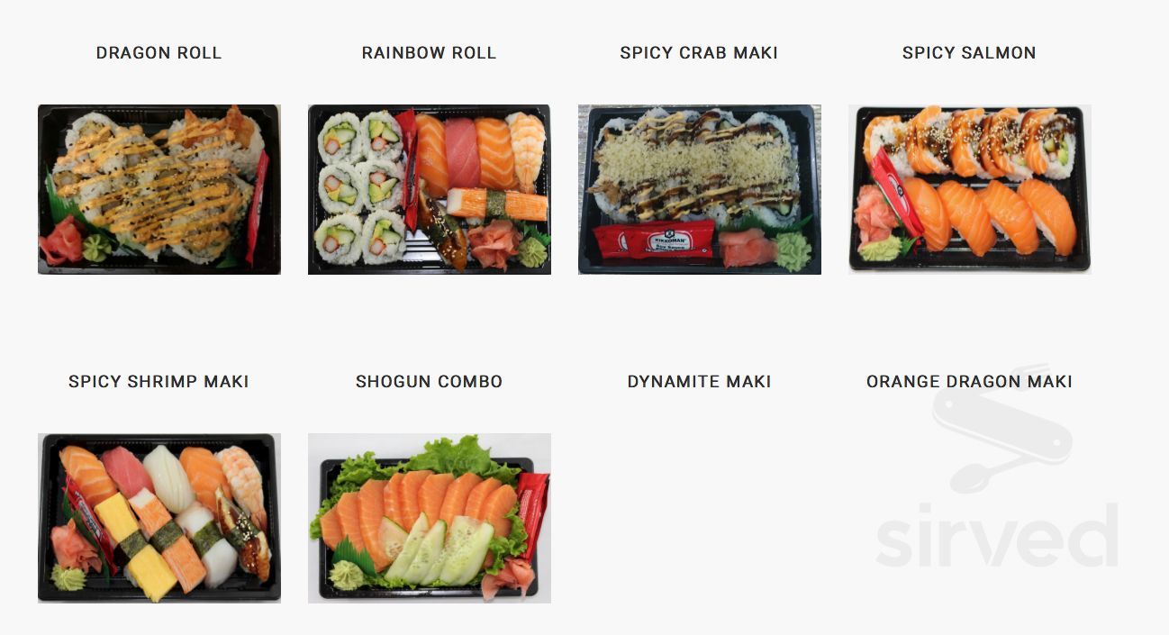 Ah So Sushi menu in London, Ontario, Canada