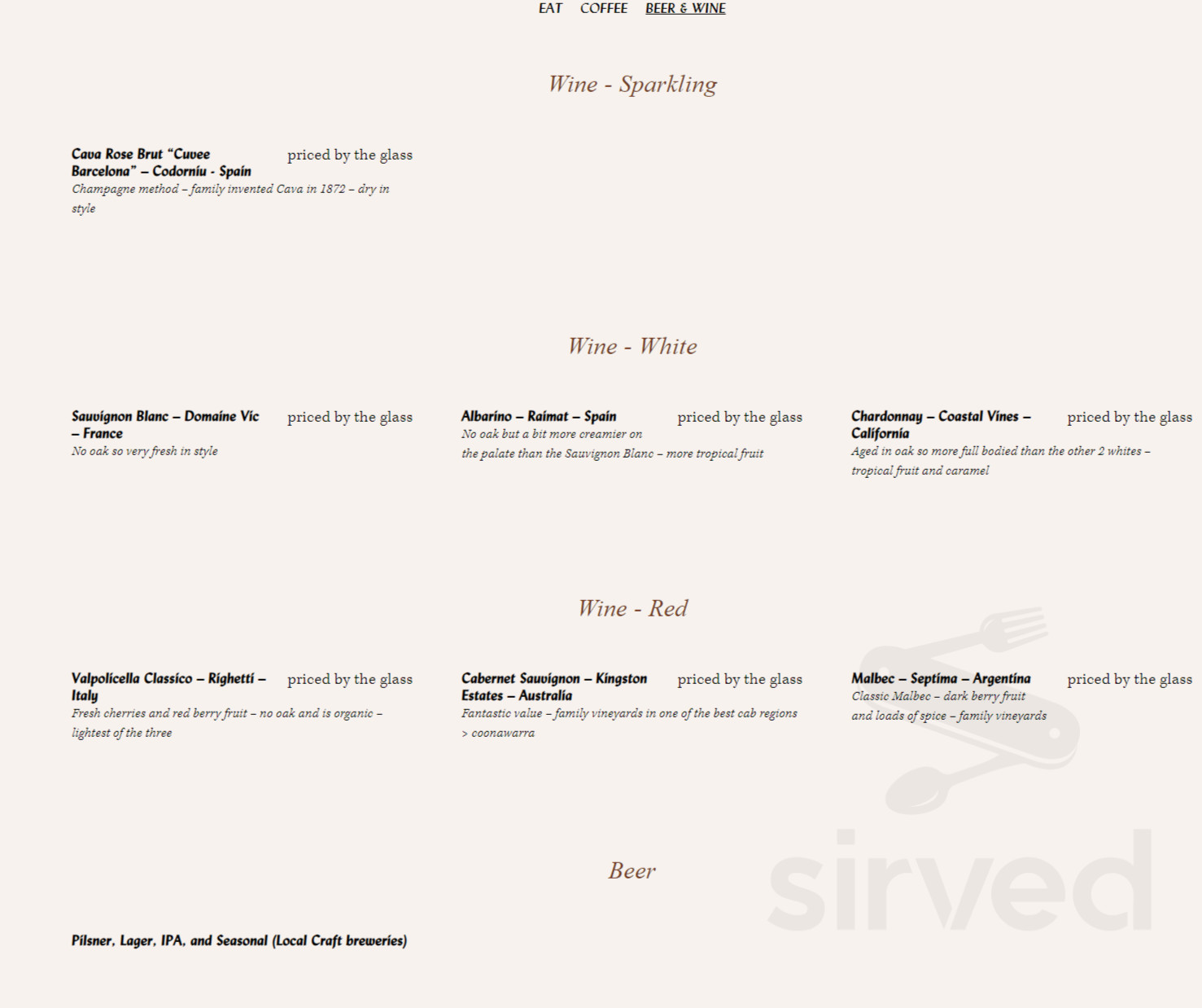 692 Coffee and Bar menu in Manotick, Ontario, Canada