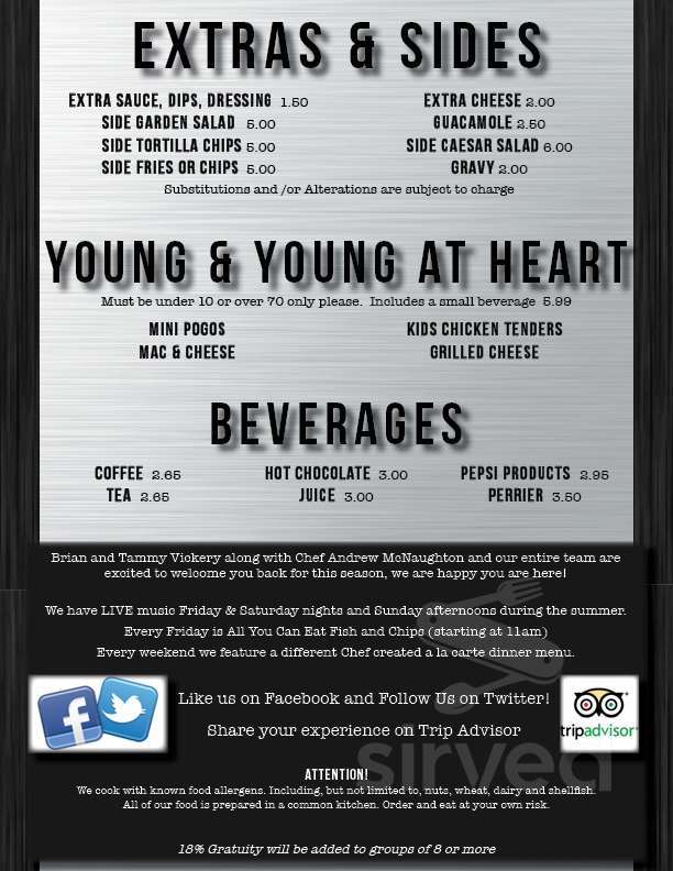 Menu - Sarnia ON's Alternate Grounds Dockside | Sirved